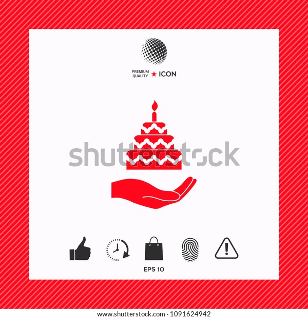 Hand Holding Cake Icon Stock Vector (Royalty Free) 1091624942 ...