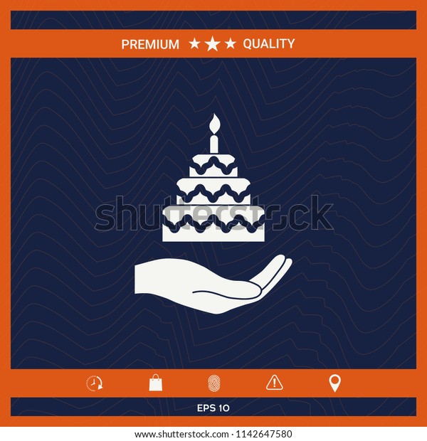 Hand Holding Cake Icon Stock Vector (Royalty Free) 1142647580 ...