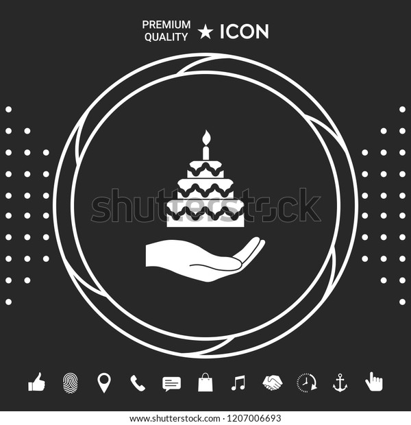 Hand Holding Cake Icon Stock Vector (Royalty Free) 1207006693 ...