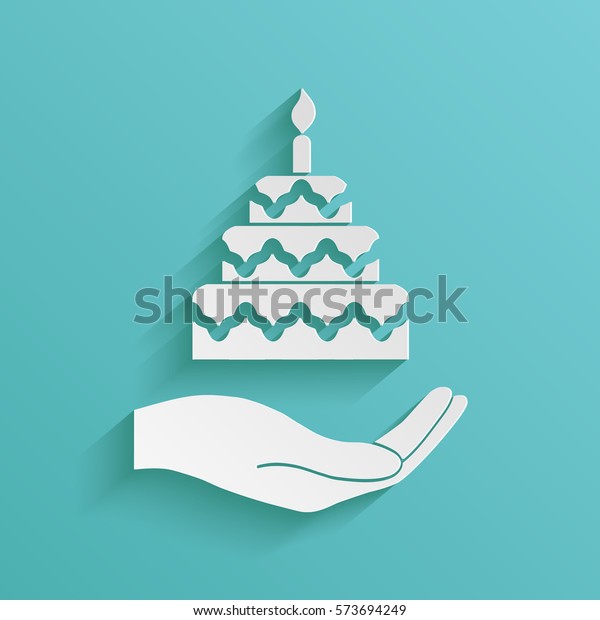 Hand Holding Cake Icon Stock Vector (Royalty Free) 573694249 | Shutterstock