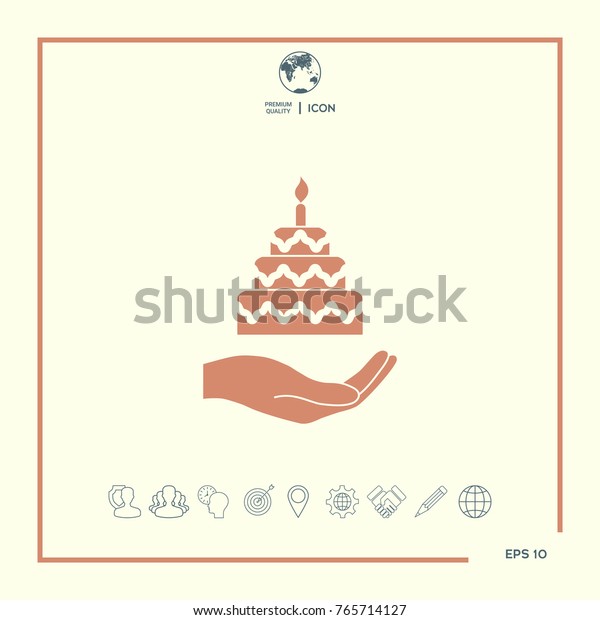 Hand Holding Cake Icon Stock Vector (Royalty Free) 765714127 | Shutterstock