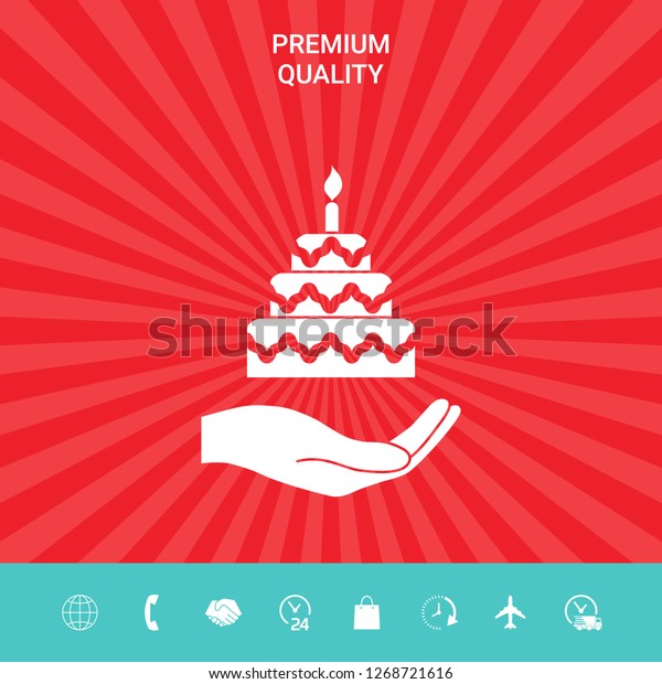 Hand Holding Cake Icon Graphic Elements Stock Vector (Royalty Free ...