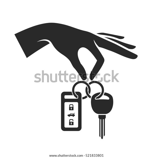 Hand Holding Car Key Icon Vector Stock Vector (Royalty Free) 521833801 ...