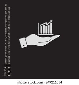 Hand Holding Chart Diagram Figure Sign Stock Vector (Royalty Free ...