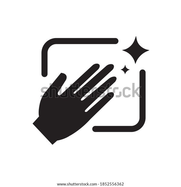 Hand Holding Cloth Wiping Surface Icon Stock Vector (Royalty Free ...