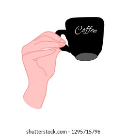 Hand Holding Coffee Cup Vector Stock Vector (Royalty Free) 1295715796 ...