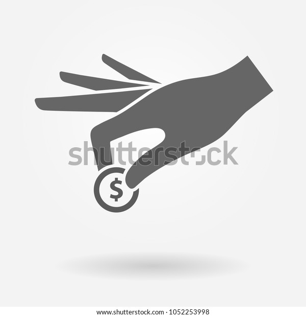 Hand Holding Coin Icon Stock Vector (Royalty Free) 1052253998 ...
