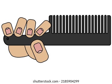 Hand Holding Comb Isolated On White Stock Vector (Royalty Free ...