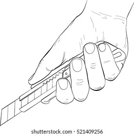 Hand Holding Cutter Stock Vector (Royalty Free) 521409256 | Shutterstock