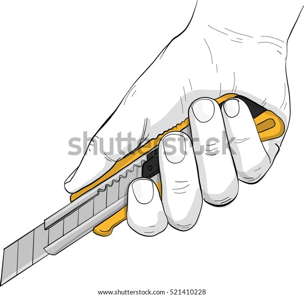 Hand Holding Cutter Stock Vector (Royalty Free) 521410228 | Shutterstock