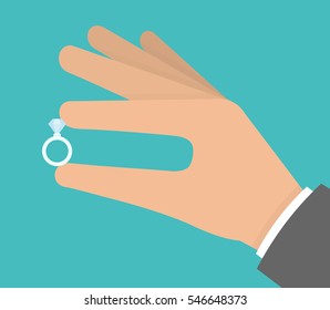 Hand Holding Diamond Ring Stock Vector (Royalty Free) 546648373 ...