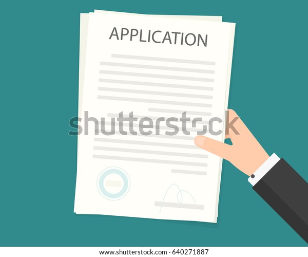 Hand Holding Document Stamp Stock Vector (Royalty Free) 640271887 ...