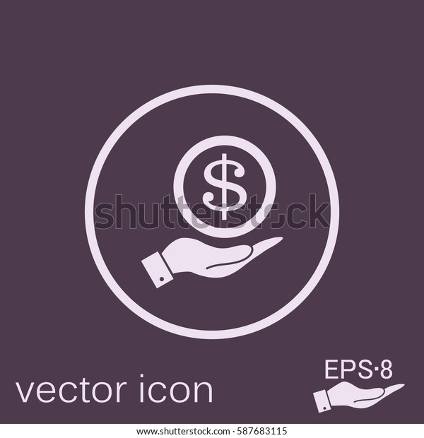 Hand Holding Dollar Bill Symbol Money Stock Vector (Royalty Free ...