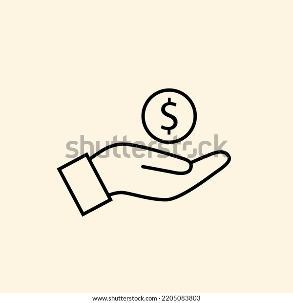 Hand Holding Dollar Save Money Icon Stock Vector (Royalty Free ...