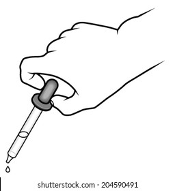 Hand Holding Dropper Stock Vector (Royalty Free) 204590491 | Shutterstock