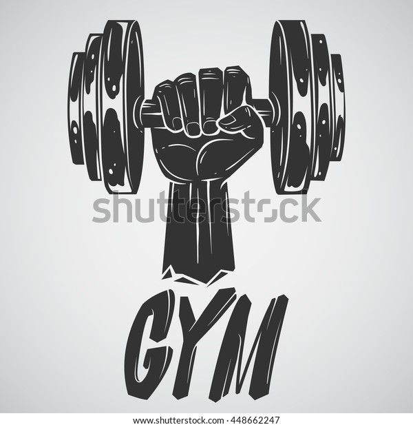 Hand Holding Dumbbell Stock Vector (Royalty Free) 448662247 | Shutterstock