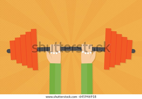 Hand Holding Dumbbell Stock Vector (Royalty Free) 645946918