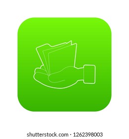 Hand Holding File Folder Icon Green 스톡 일러스트 1340673491 | Shutterstock