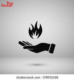 Hand Holding Fire Icon Stock Vector (Royalty Free) 378955198 | Shutterstock