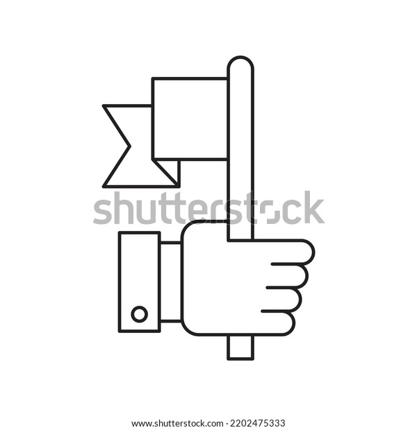 Hand Holding Flag Icon Human Hand Stock Vector (Royalty Free ...