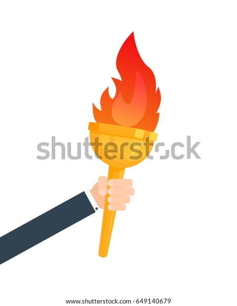 Hand Holding Flaming Torch Vector Illustration Stock Vector (Royalty ...