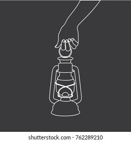 Hand Holding Gas Lamp Vector Illustration Stock Vector (Royalty Free ...