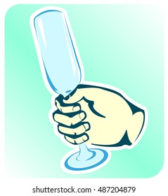 Hand Holding Glass Stock Vector (Royalty Free) 487204879