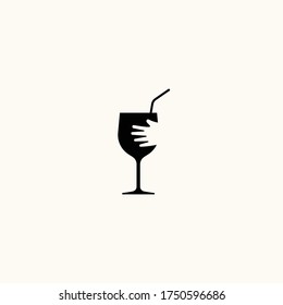 Hand Holding Glass Vector Illustration Stock Vector (Royalty Free ...