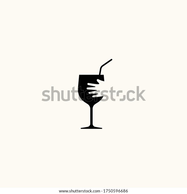 Hand Holding Glass Vector Illustration Stock Vector (Royalty Free ...