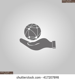 Hand Holding Globe Icon Globe Planet Stock Vector (Royalty Free ...