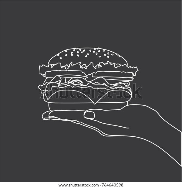 Hand Holding Hamburger Vector Illustration Design Stock Vector (Royalty ...