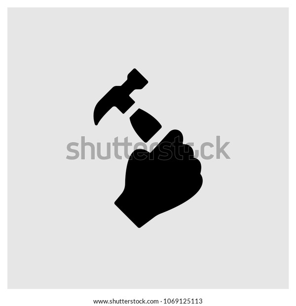 Hand Holding Hammer Icon Trendy Flat Stock Vector (Royalty Free ...