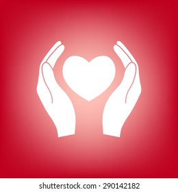 Heart Between Hands Line Style Icon Stock Vector (Royalty Free ...