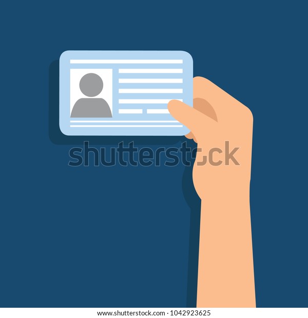 Hand Holding Id Card Concept: เวกเตอร์สต็อก (ปลอดค่าลิขสิทธิ์ ...