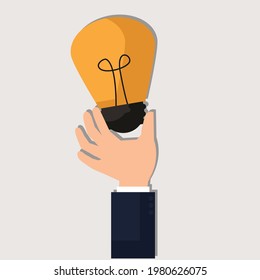 Hand Holding Idea Concept Creative Idea Stock Vector (Royalty Free ...