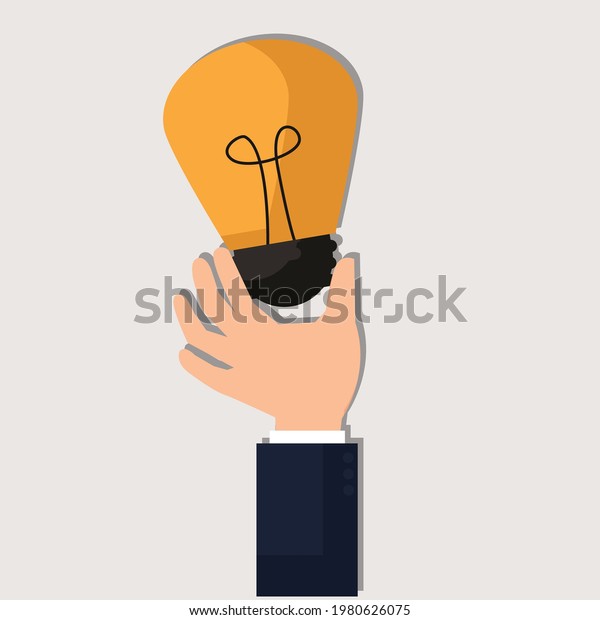 Hand Holding Idea Concept Creative Idea Stock Vector (Royalty Free ...