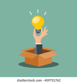 Hand Holding Idea Vector Illustration Stock Vector (Royalty Free ...
