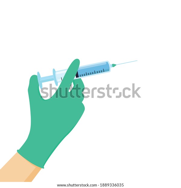 Hand Holding Injection Needle Illustration Isolated Stock Vector ...