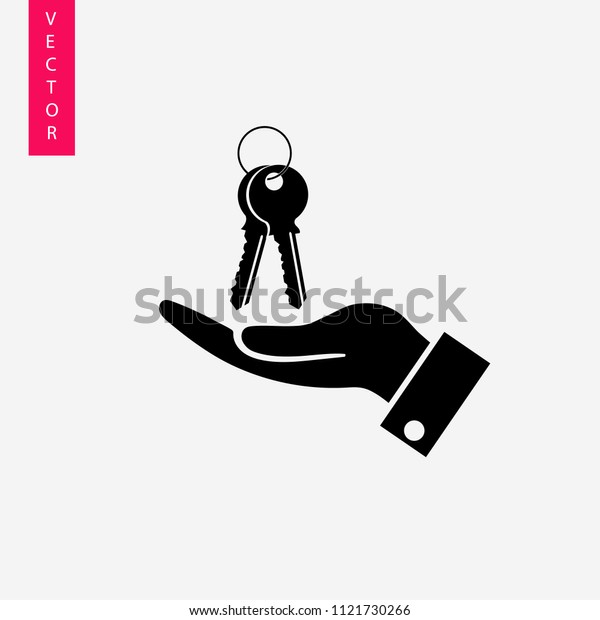 Hand Holding Keys Icon Stock Vector (Royalty Free) 1121730266 ...