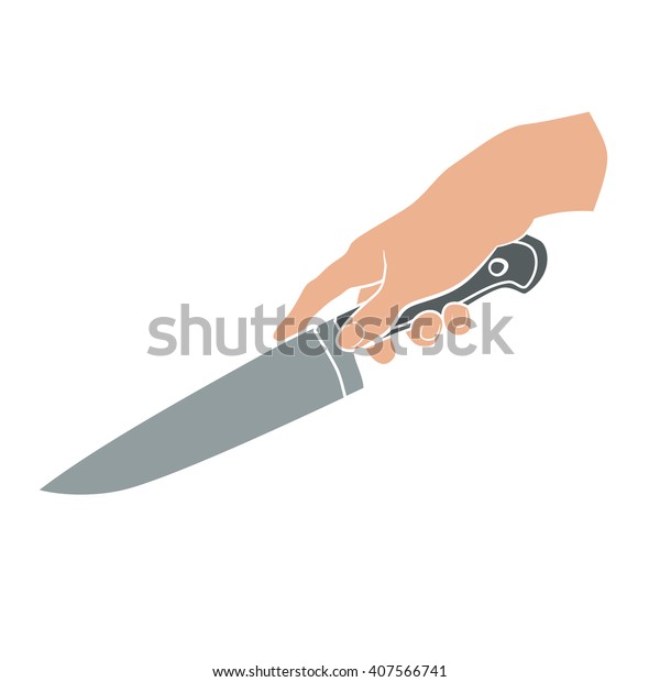 Hand Holding Knife Icon Kitchen Tools Stock Vector (Royalty Free ...