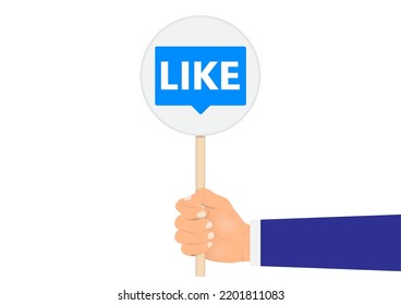 Hand Holding Like Sign Vector Illustration Stock Vector (Royalty Free ...