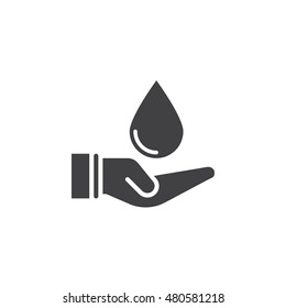 Hand Water Icon Save Water Symbol Stock Vector (Royalty Free) 1664936761