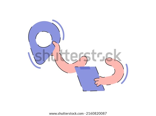 Hand Holding Location Tag Element Presentations Stock Vector (Royalty ...
