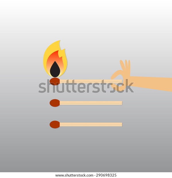 Hand Holding Match Stock Vector (Royalty Free) 290698325 | Shutterstock
