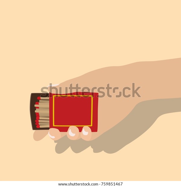 Hand Holding Matchbox Vector Illustration Design Stock Vector (Royalty ...
