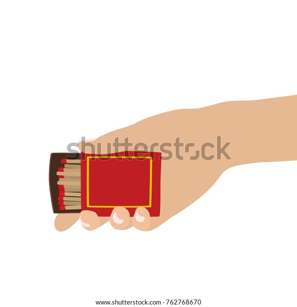 Hand Holding Matchbox Vector Illustration Design Stock Vector (Royalty ...