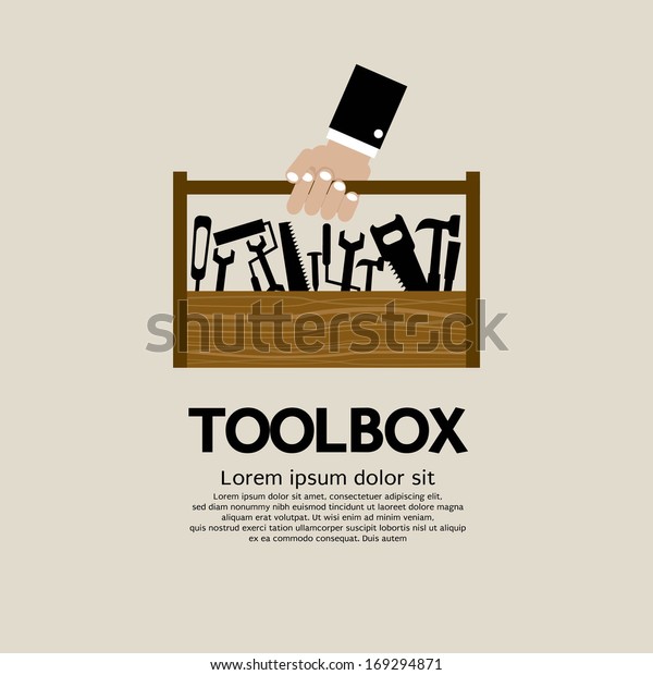 Hand Holding Mechanic Toolbox Stock Vector (Royalty Free) 169294871
