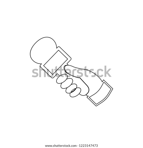 Hand Holding Microphone Icon Element Media Stock Vector (Royalty Free ...