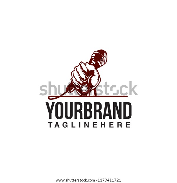 Hand Holding Microphone Logo Design Stock Vector (Royalty Free) 1179411721