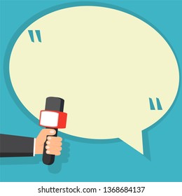 Hand Holding Microphone Media Interview Speech: เวกเตอร์สต็อก (ปลอดค่า ...